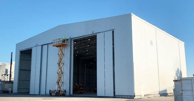 Pavillon pour travaux portuaires. - Okatent